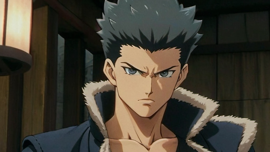 A striking character stands confidently in a gothic...