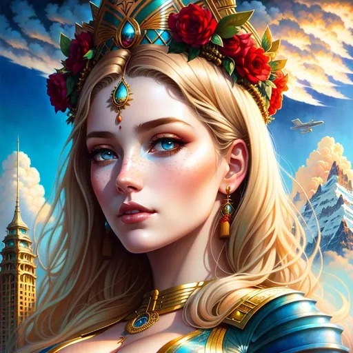 detailed head and shoulders painting of a skyscrape... | OpenArt