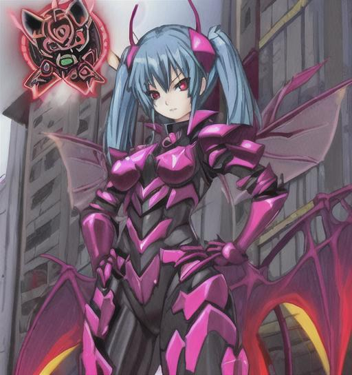 Devil Wasp cyber girl wearing armor