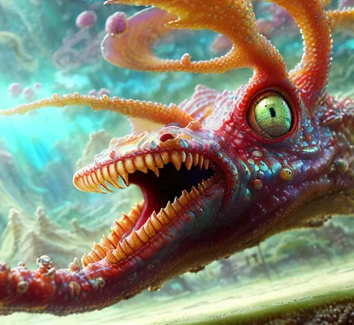 A beautiful hyper-detailed render of a sea monster,... | OpenArt