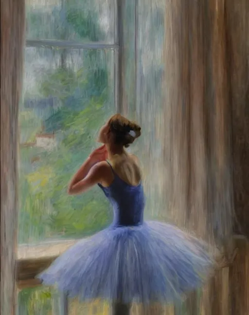 ballerina, realist, by Gabriel Moses, window, impres... | OpenArt