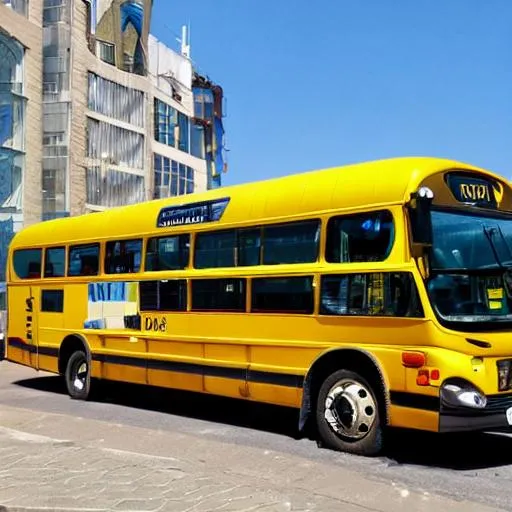 A yellow bus with jet engine | OpenArt