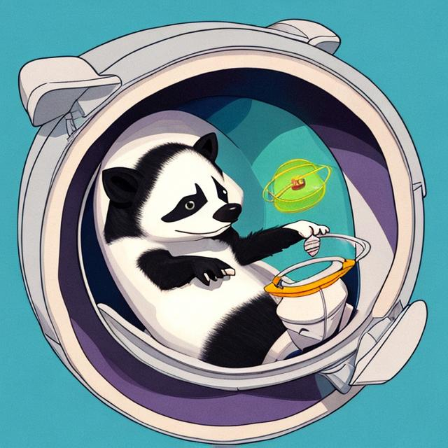 a skunk in a spaceship