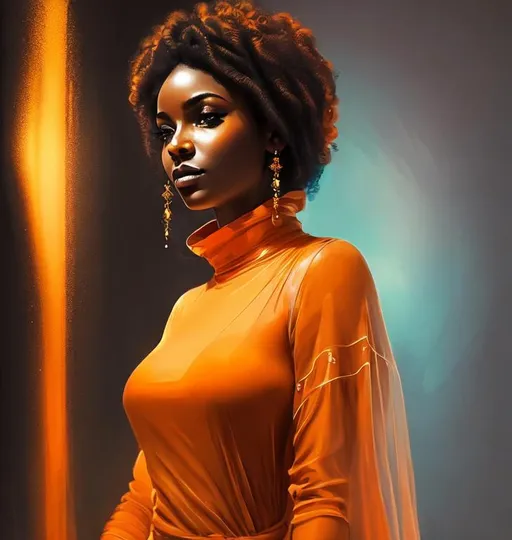 a beautiful ebony woman wearing a see-through [green... | OpenArt