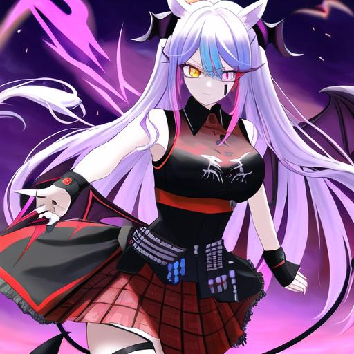 Haley as a demon (multi-color hair) (multi-color ey...