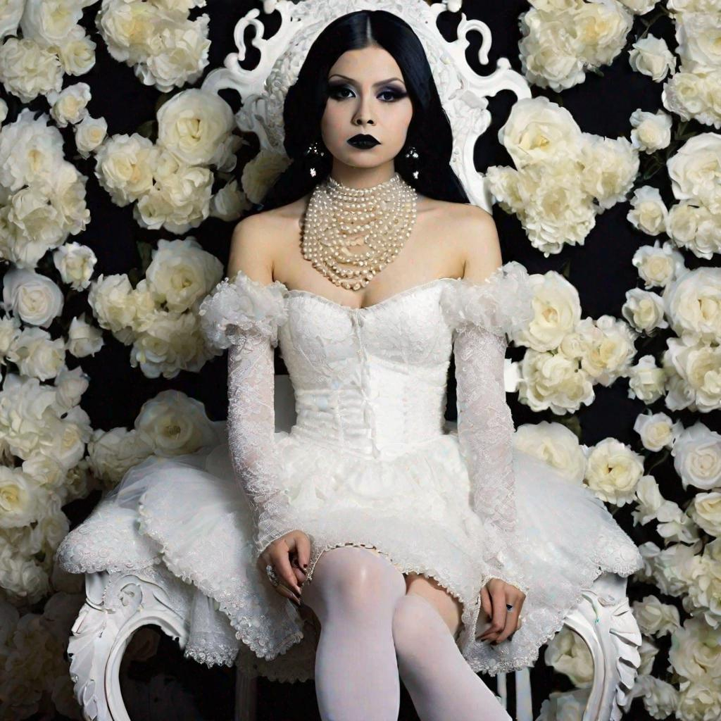 RAW photo, Indonesian goth woman, 25 year old, (roun...