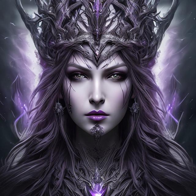 Purple goddess of the dark forest beautiful hyper re...