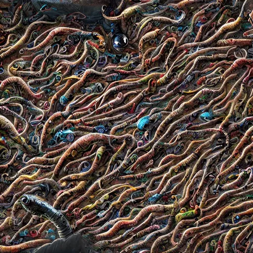 Extraterrestrial worm eating people, 4k, photo, high... | OpenArt