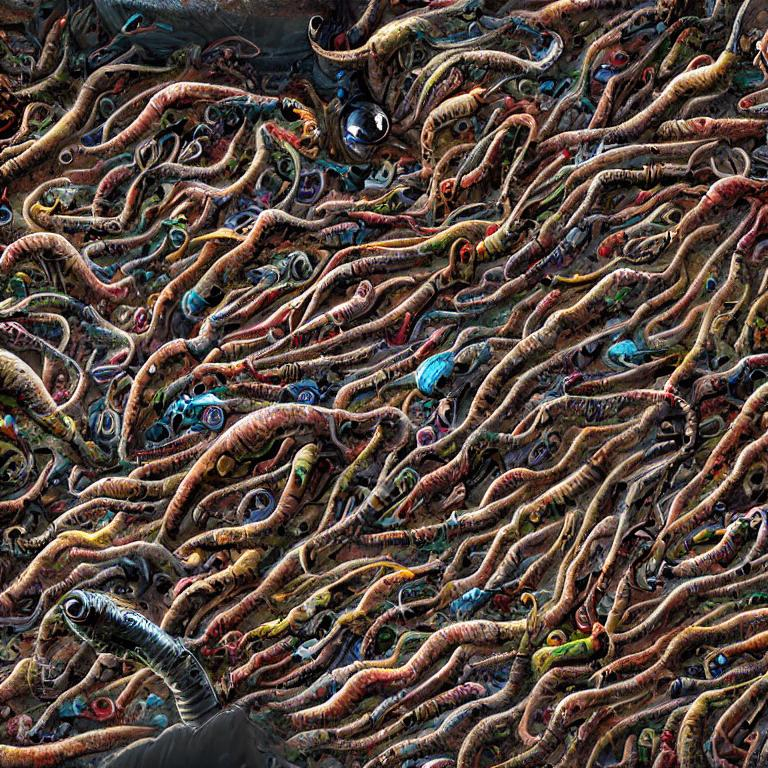 Extraterrestrial worm eating people, 4k, photo, high... | OpenArt