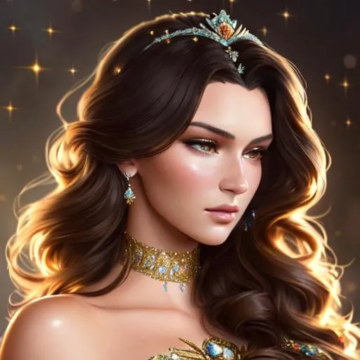 a realistic lying down feminine elegant princess mix... | OpenArt