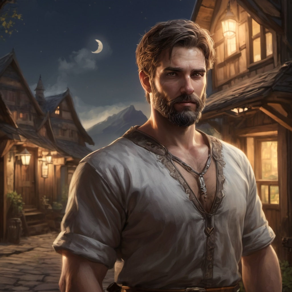 Male stocky large canadian mature paladin with short...