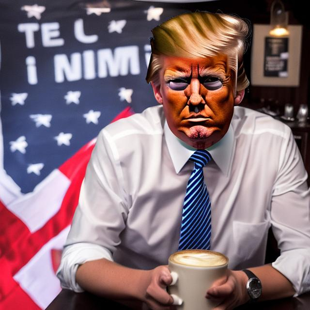 Donalt Trump presidente in coffe bar bier