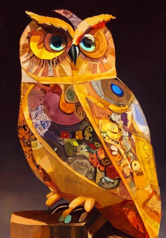 Patchwork owl by Meghan Duncanson, Jennifer Lommers,... | OpenArt