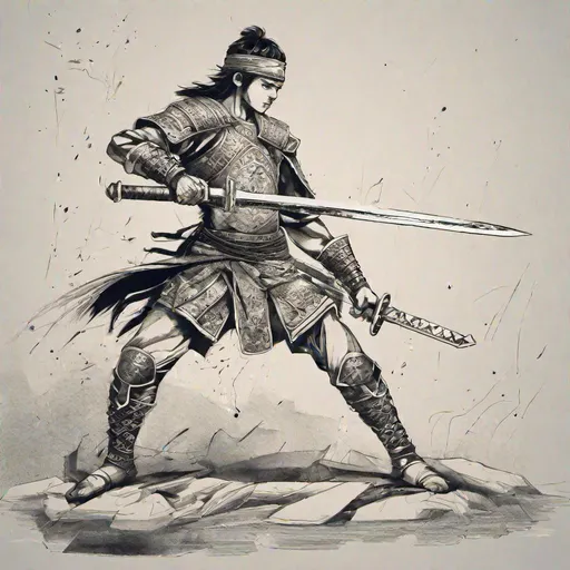 standing samurai drawing his sword | OpenArt