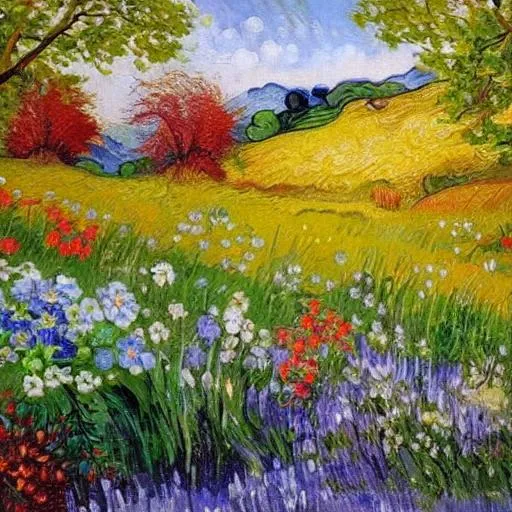 Beautiful Romanian welsh painting . Van gough style... | OpenArt