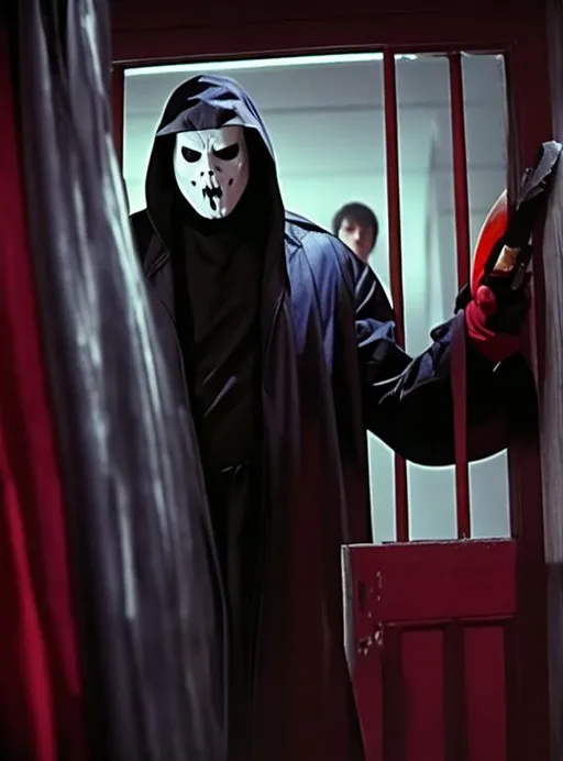 Masked serial killer with a machete, horror, Ghostfa... | OpenArt