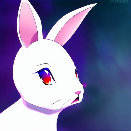 anime portrait of a white rabbit, anime eyes, shimm... | OpenArt