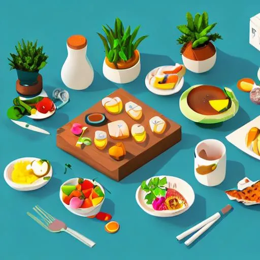 a detailed lunch on the table while relaxing at work... | OpenArt