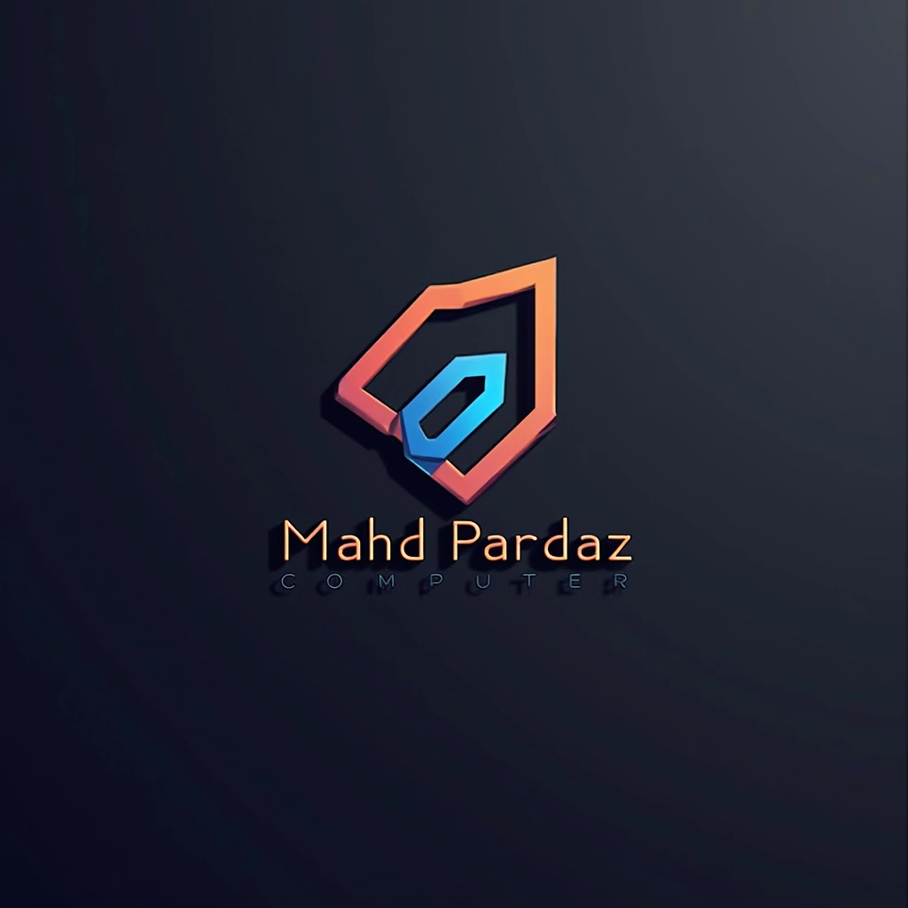 Create a 3D logo with the name Mahd Pardaz: Programm...