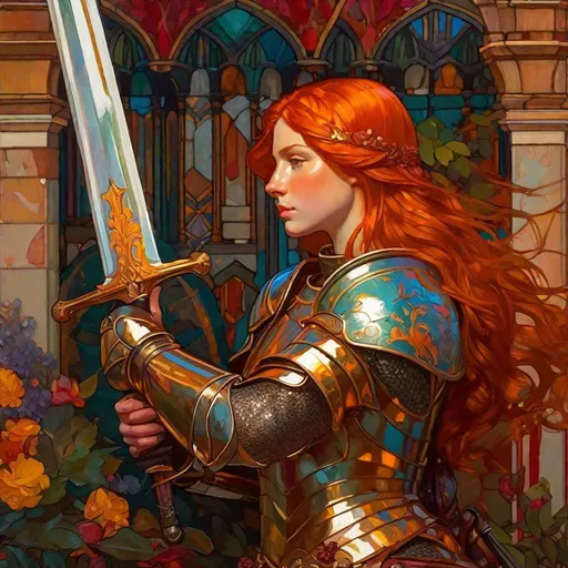 female storybook knight, dreamy, dark fantasy, maste...