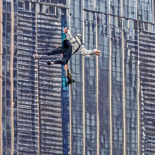 human falling from a sky scrapper