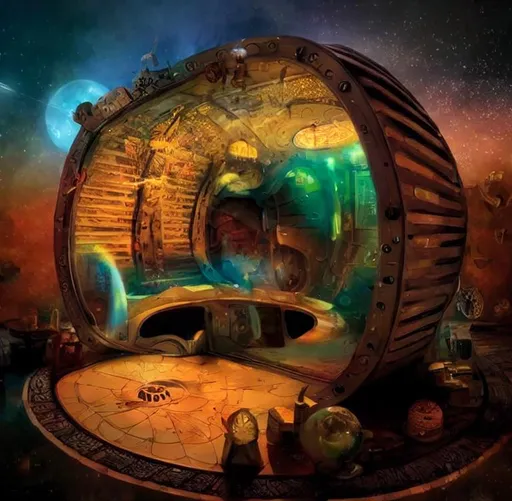 A magical time machine by Jacek yerka, Chris foss, V... | OpenArt