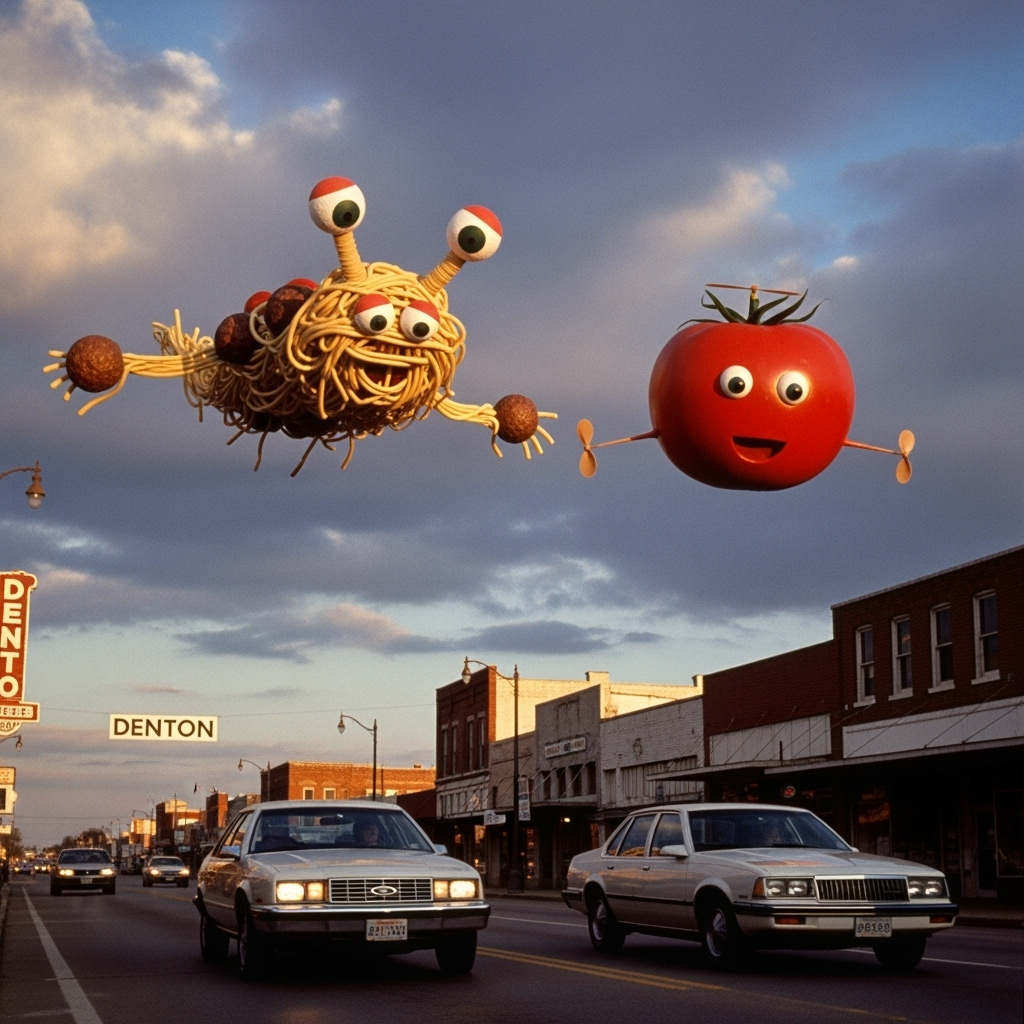 i saw the flying spaghetti monster I saw the flying...