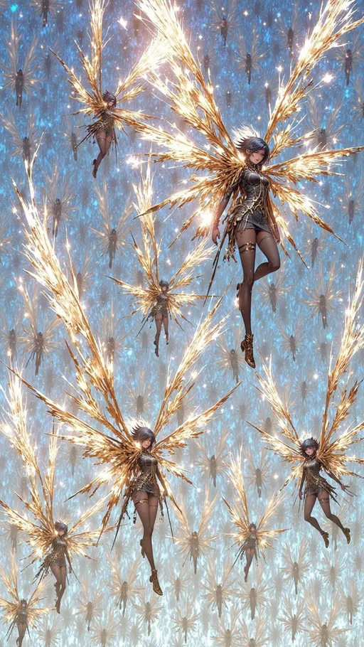 ((bug swarm)) a swarm of magical bugs with glowing w...