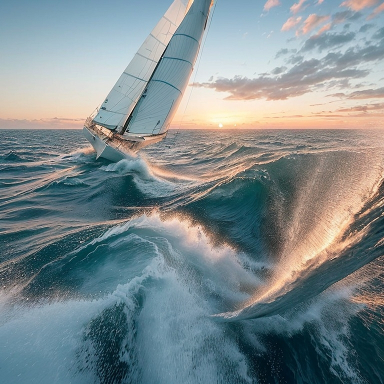 Capture the thrill of the open sea, from serene sail...