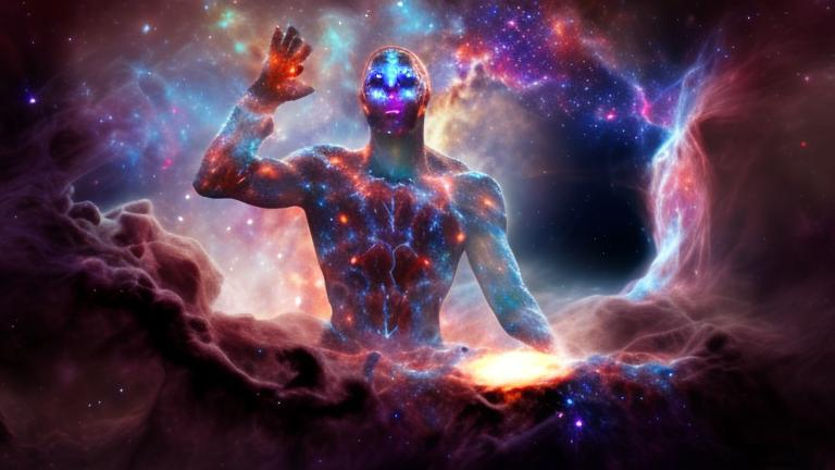 a humanoid cosmic entity made out of nebulas, in the... | OpenArt