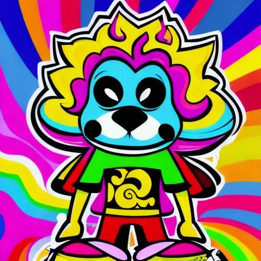 Acid trip cartoon character, 180 HD quality, high re... | OpenArt