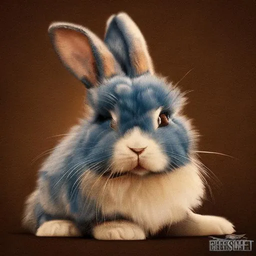 Blue Steampunk Bunny Abstract realistic art | OpenArt