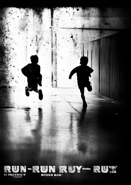 Run Boy Run, Black and White, minimal, aggressive, r...