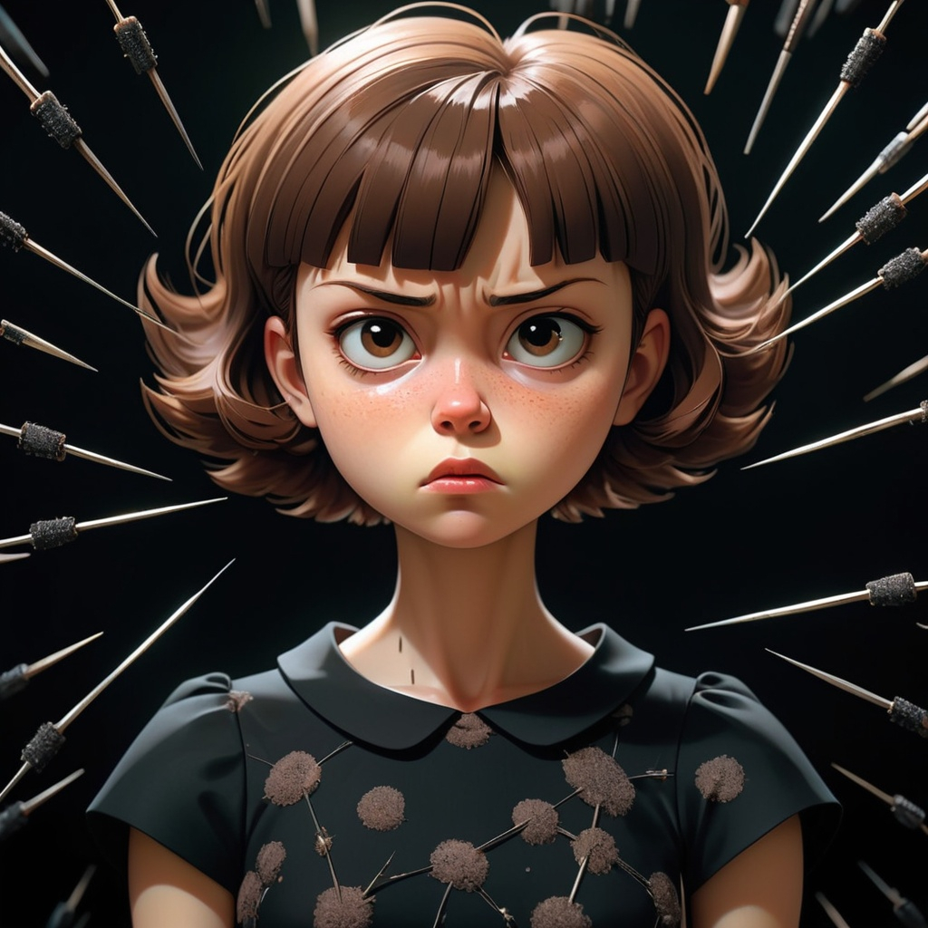 girl with morbid thoughts wearing a black spring dre... | OpenArt