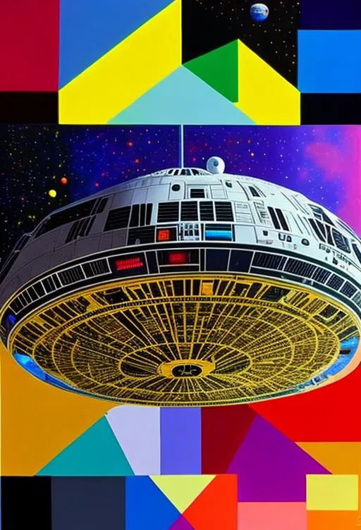 Millennium Falcon in space, Georgia O'Keefe's study,... | OpenArt