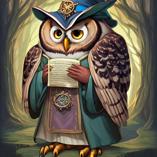 anthropomorphic owl wizard | OpenArt