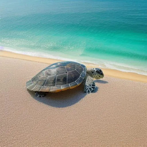 Breathtakingly beautiful image of baby turtles on a... | OpenArt