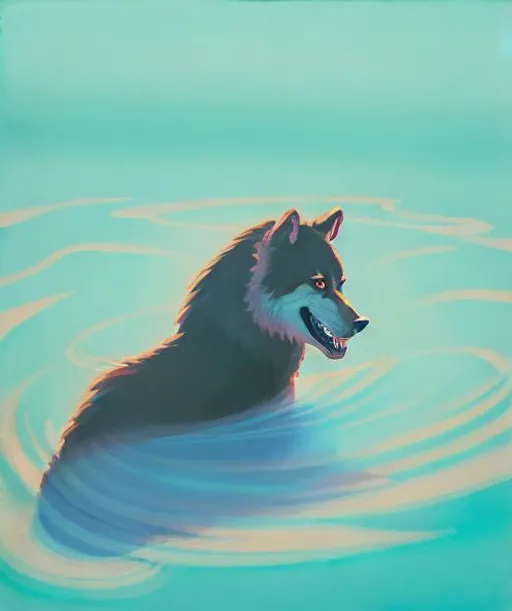 Furry fursona wolf swimming underwater | OpenArt