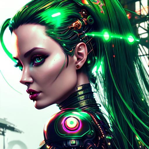 CREEPY Android Woman , Angelina Jolie, Pixar Style E... | OpenArt