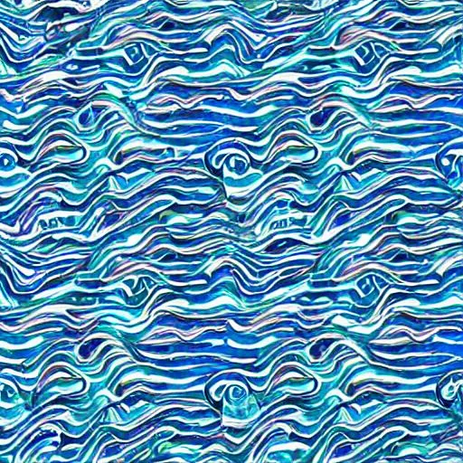 Different colours of waves thin lines and blue drops
