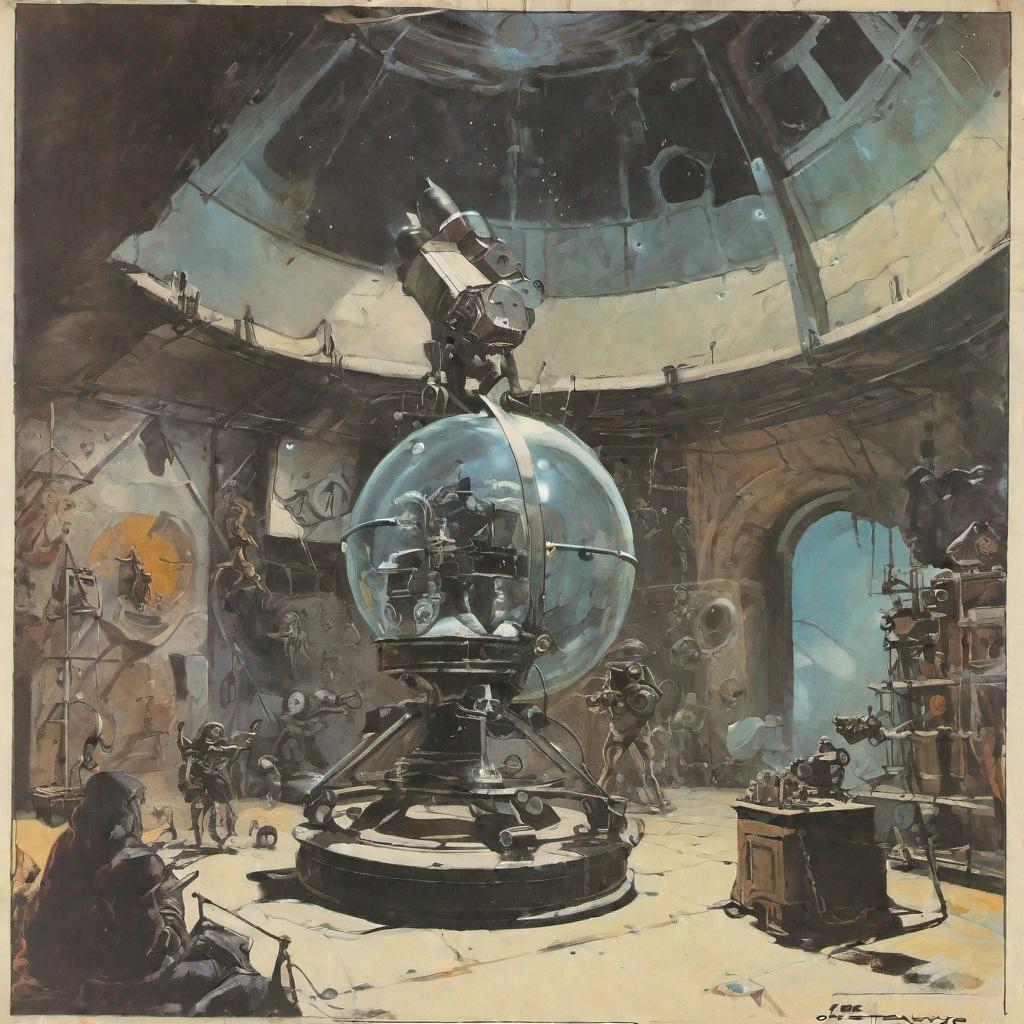 an observatory, interior, equipment all over the roo...