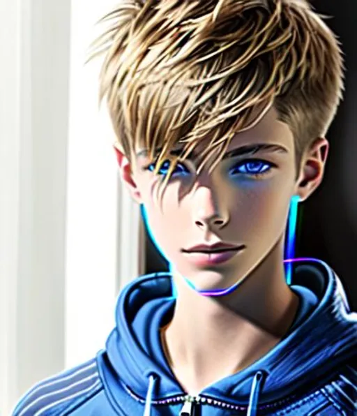 Concept art, digital brush, Beautiful young teen boy... | OpenArt