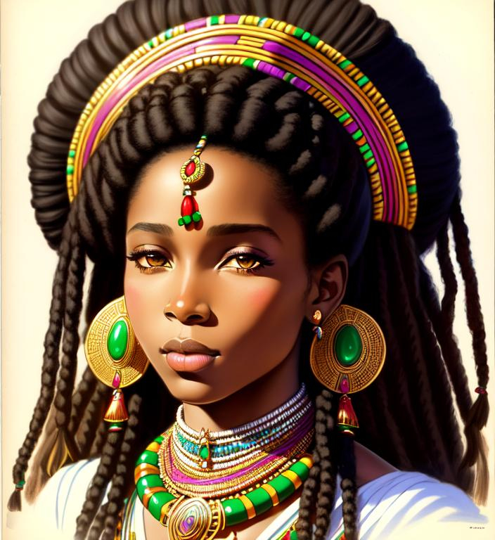 Please draw a portrait of a beautiful black rasta gi... | OpenArt