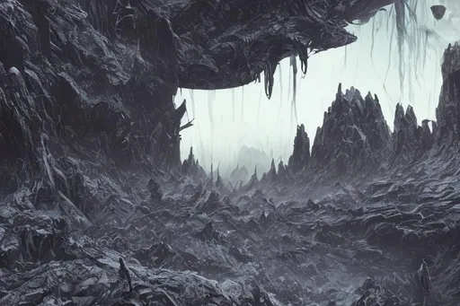 painting, creepy, alien cave | OpenArt