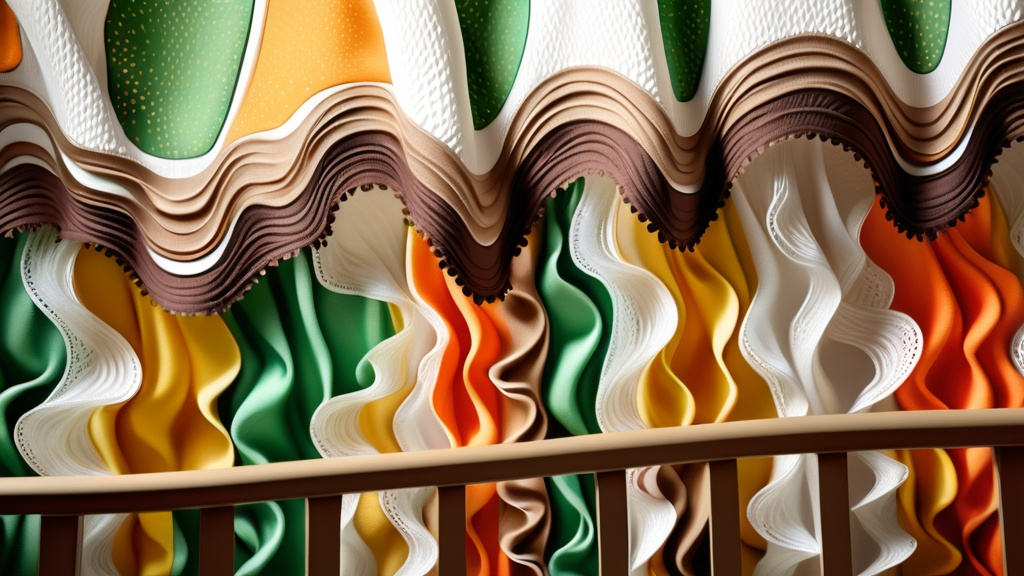 frilly wavy bubbly intricate pattern of a fabric in...