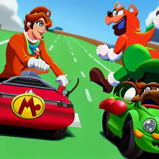 scooby doo boss fight mario kart style | OpenArt