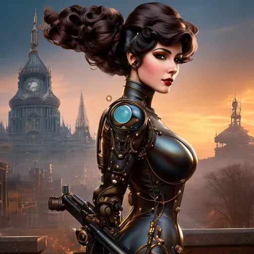 Splash art, 1890s pinup style. A complete body form... | OpenArt