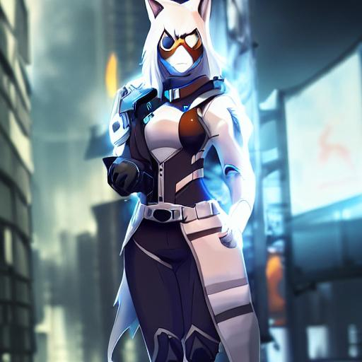 a female protogen fursona, well drawn, masterfully d... | OpenArt