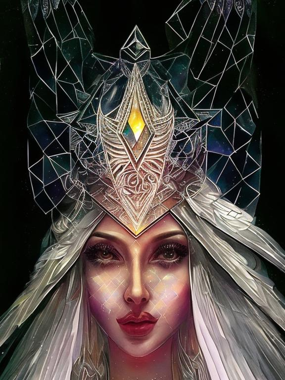 White prism goddess of light, even symmetrical face,... | OpenArt