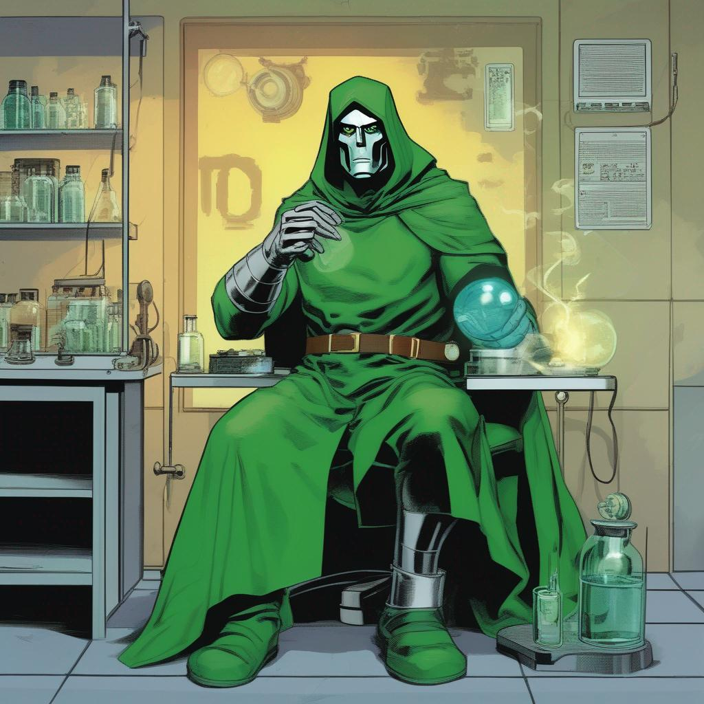 Dr. Doom, doing evil experiments